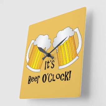 Its Beer O'Clock Time Funny Wall Clock | Zazzle