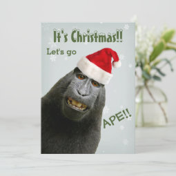 It's Christmas! Let's Go Ape!! Invitation | Zazzle