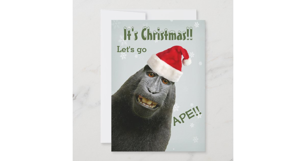 It's Christmas! Let's Go Ape!! Invitation | Zazzle