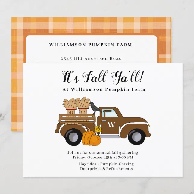 It's Fall Ya'll Fall Party Invitation | Zazzle