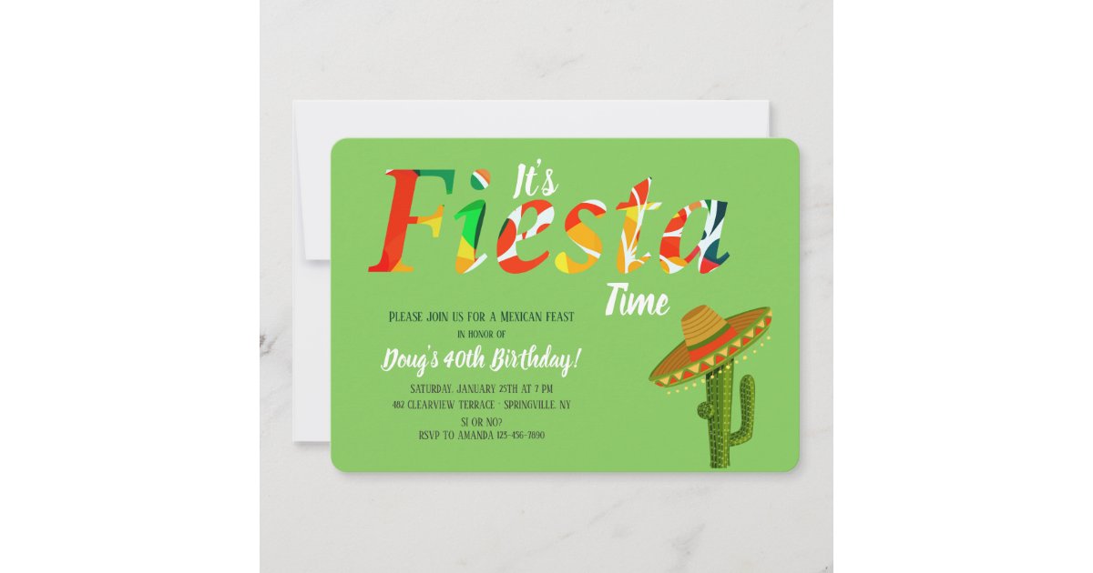It's Fiesta Time Invitation | Zazzle