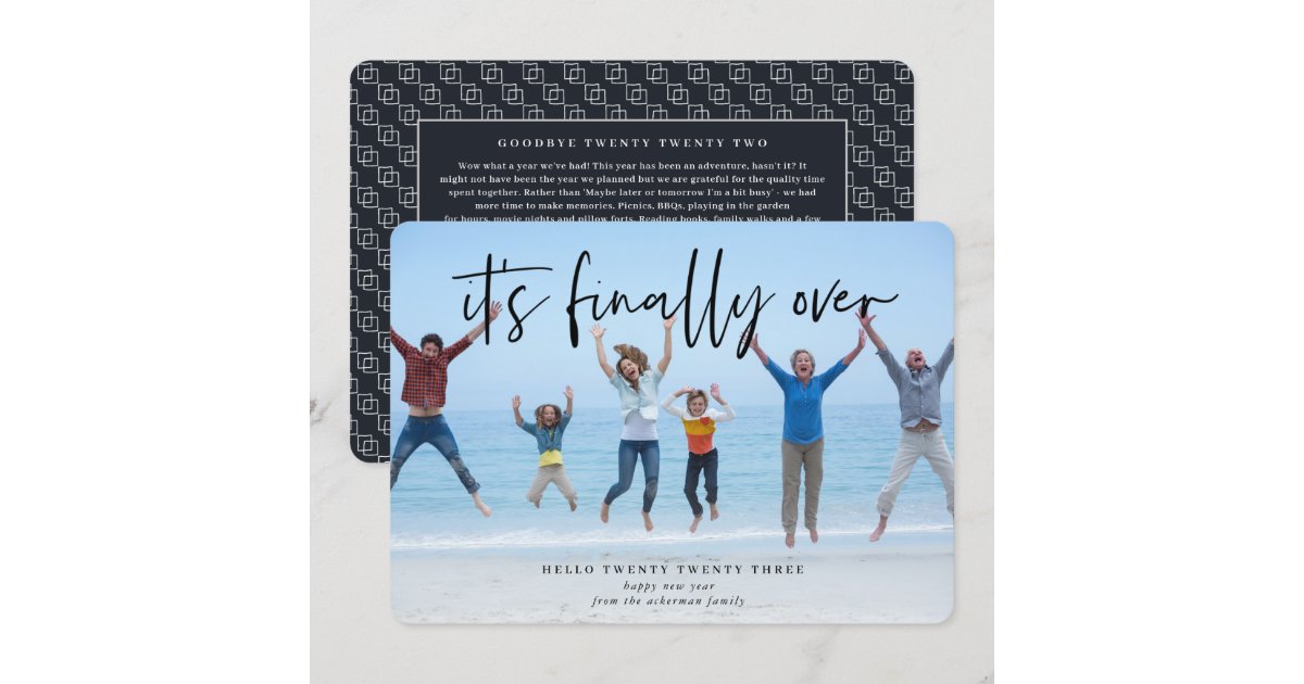 It's Finally Over | Hello 2021 Holiday Photo Card | Zazzle
