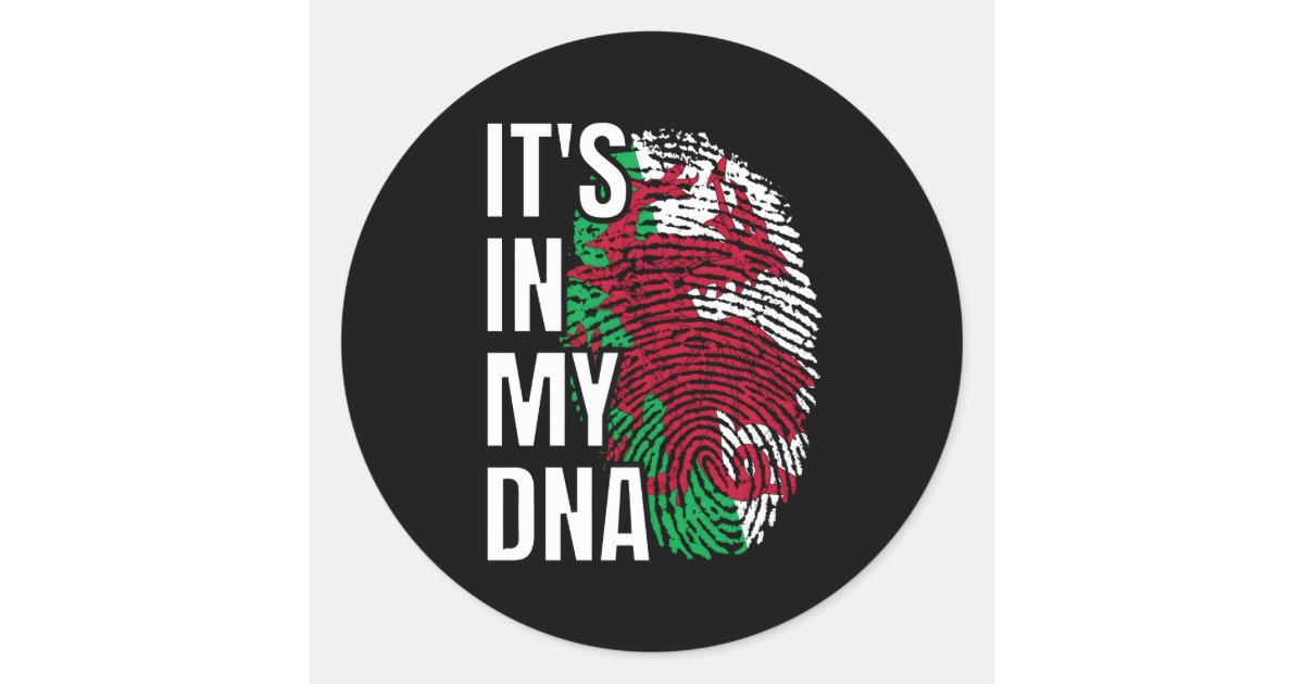 Its In My Dna Welsh Flag Wales Fingerprint Classic Round Sticker | Zazzle