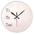 It's Me Time Elegant Gold on Black Large Clock | Zazzle.com
