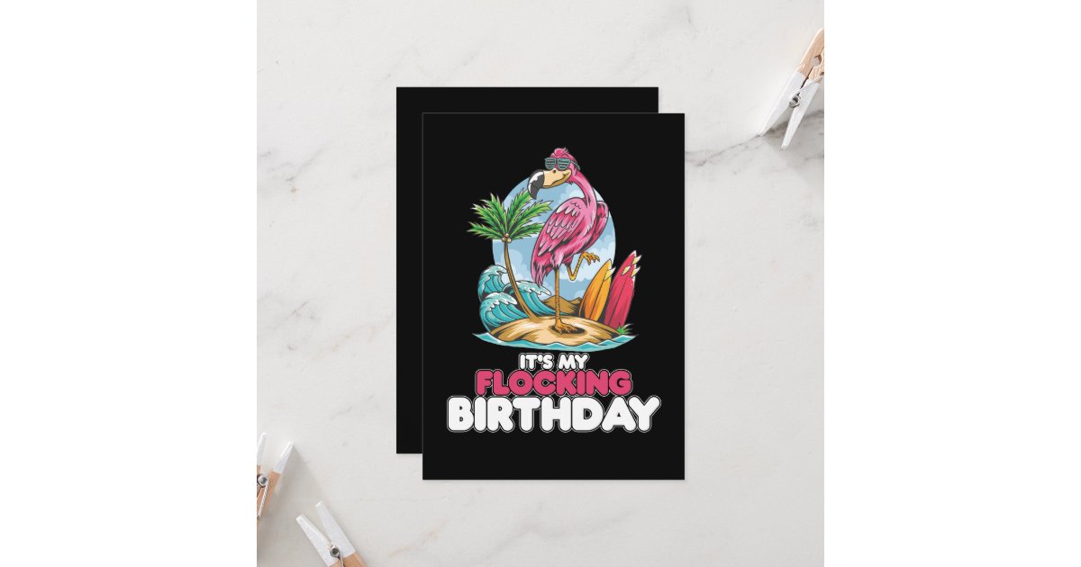 It's My Flocking Birthday Flamingo Invitation | Zazzle