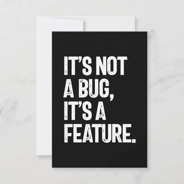 It's Not a Bug, It's a Feature RSVP Card | Zazzle