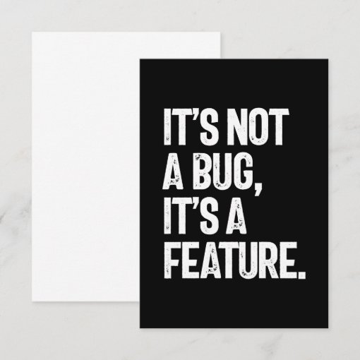 It's Not a Bug, It's a Feature RSVP Card | Zazzle