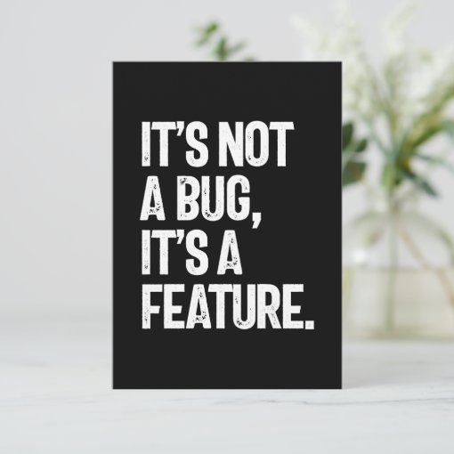 It's Not a Bug, It's a Feature RSVP Card | Zazzle
