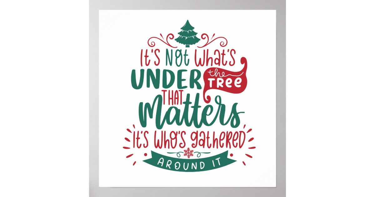 It's not whats under the tree that matters poster | Zazzle