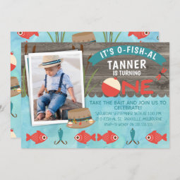 Its O-fish-al Or Fishing 1st Birthday Invitation | Zazzle