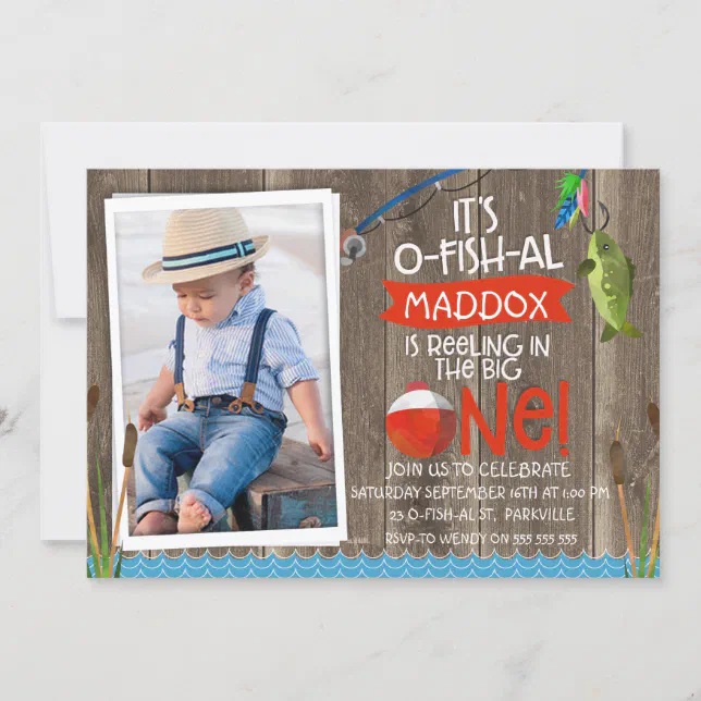 Its O-fish-al Photo1st Birthday Invitation For Boy | Zazzle