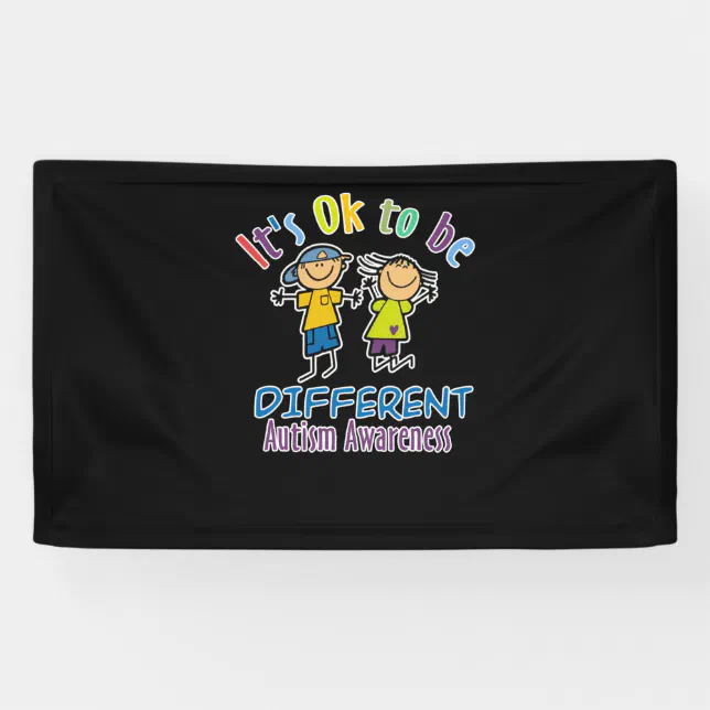 It's Ok to be different Autism Awareness Month Banner | Zazzle