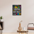 IT'S OKAY TO NOT KNOW BUT IT'S NOT OKAY TO NOT TRY POSTER | Zazzle