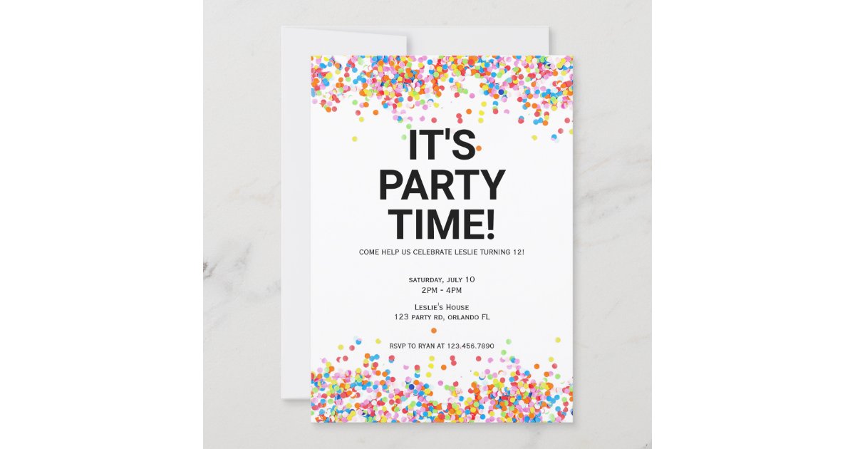 It's Party Time Birthday Invitation | Zazzle