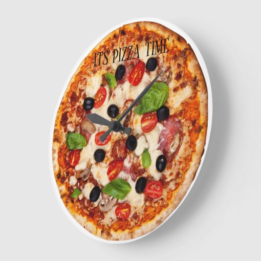 It's Pizza Time!! Large Clock | Zazzle