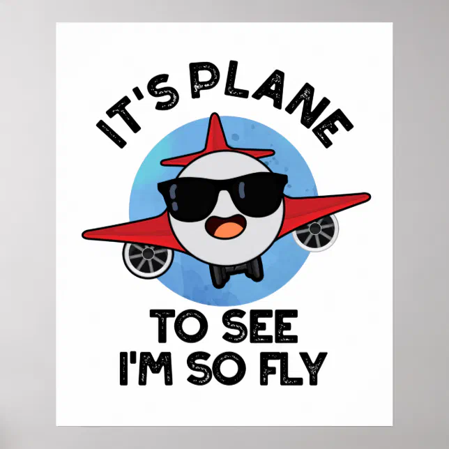 It's Plane To See I'm So Fly Funny Aeroplane Pun Poster | Zazzle