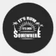 It'S Rum O'Clock Somewhere Alcohol Drinking Classic Round Sticker | Zazzle