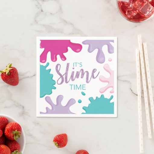 It's Slime Time Slime Birthday Party Napkins | Zazzle