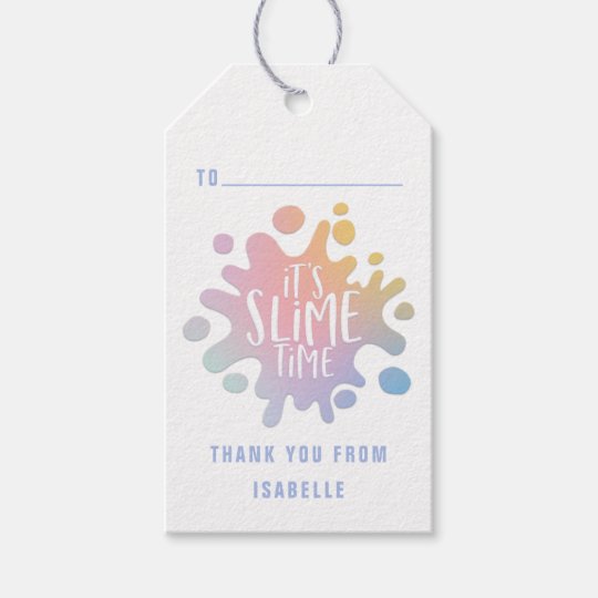 Its slime time thank you gift tags | Zazzle.com