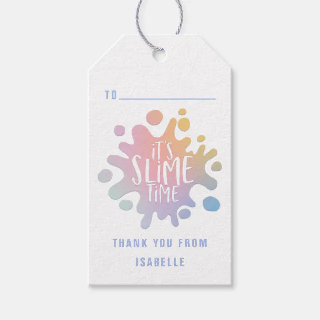 Its slime time thank you gift tags | Zazzle