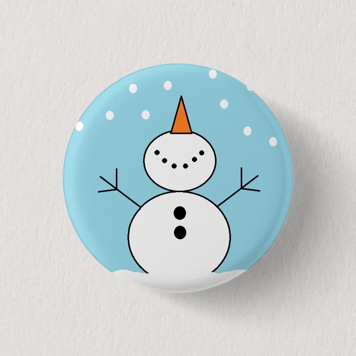 "It's Snowing" Snowman Button | Zazzle