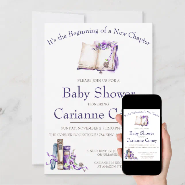 It's the Beginning of a New Chapter, Baby Shower Invitation | Zazzle