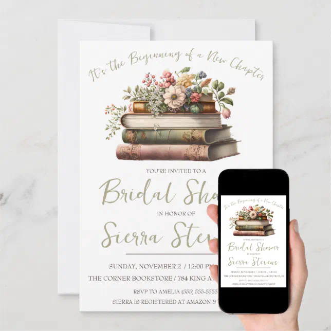 It's the Beginning of a New Chapter Bridal Shower Invitation | Zazzle