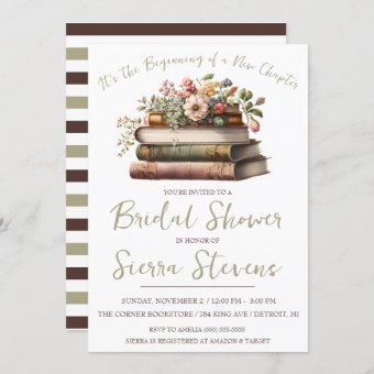 It's the Beginning of a New Chapter Bridal Shower Invitation | Zazzle