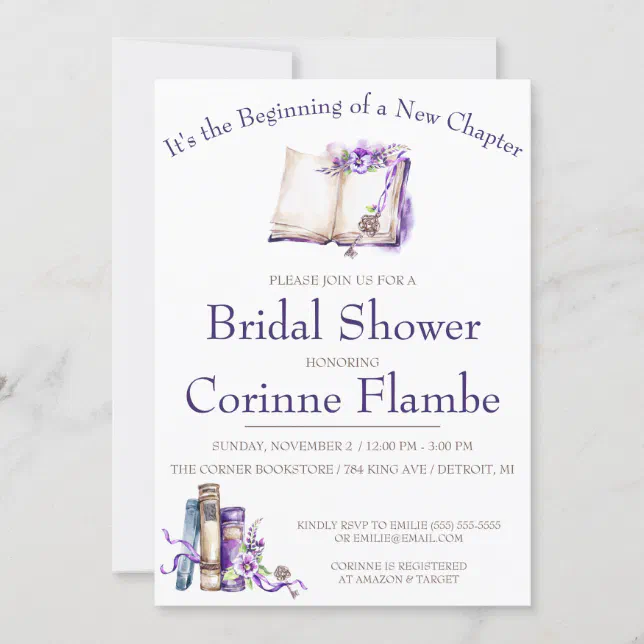 It's the Beginning of a New Chapter, Bridal Shower Invitation | Zazzle