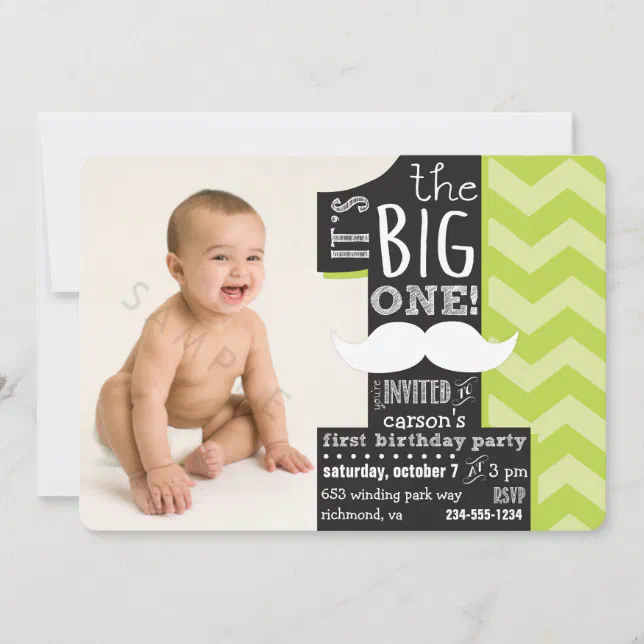 It's the BIG one! First Birthday Photo Invitation | Zazzle