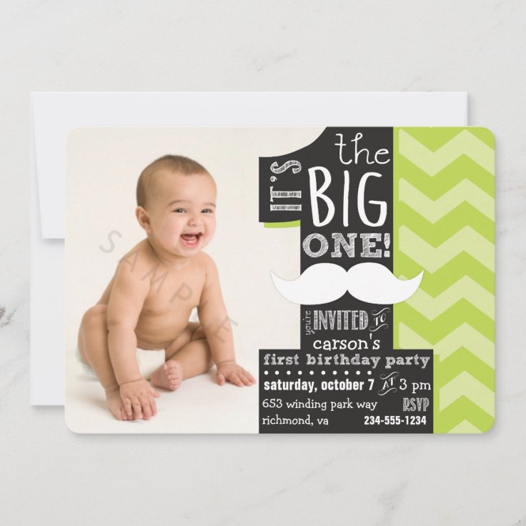 It's the BIG one! First Birthday Photo Invitation | Zazzle
