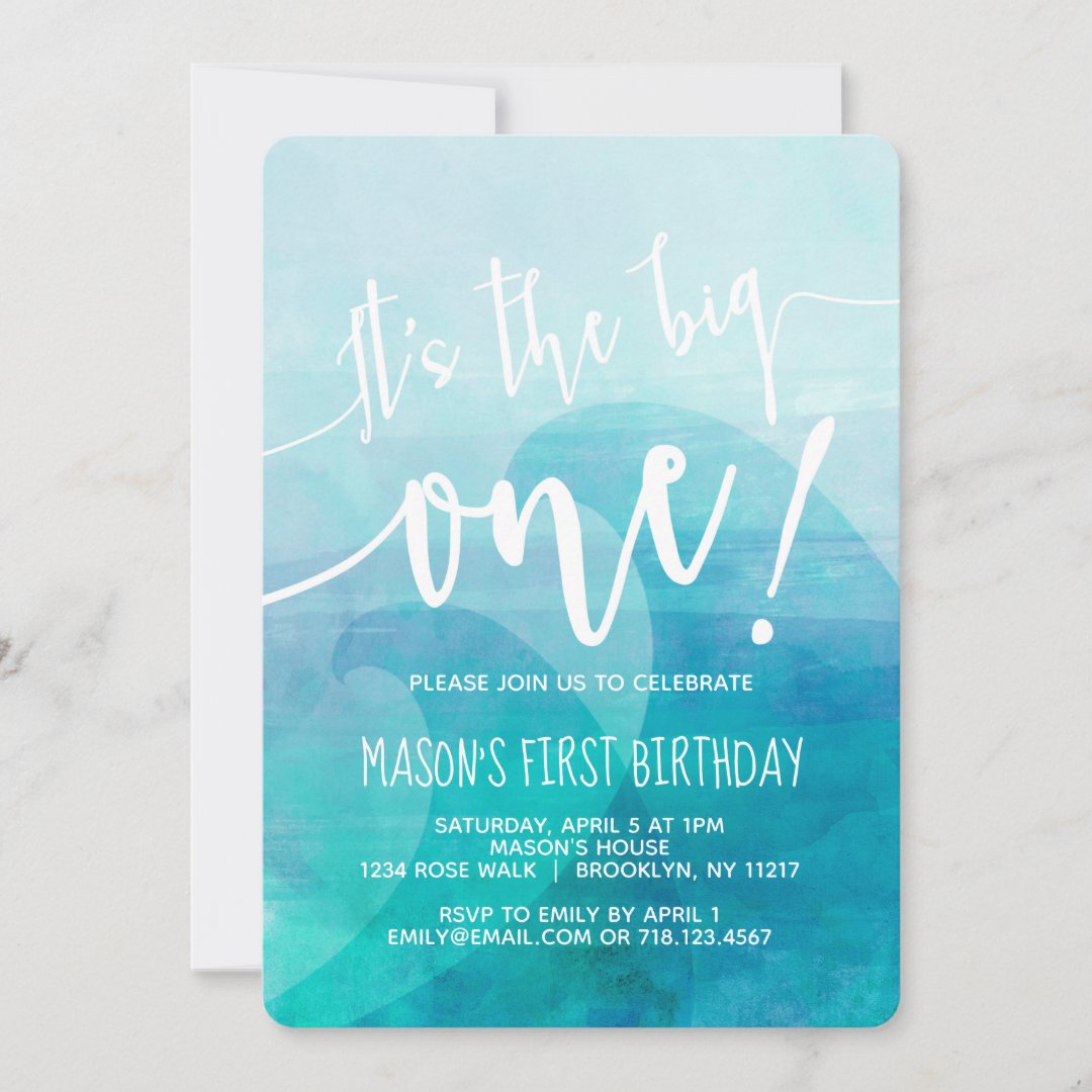 It's the Big One Wave 1st Birthday Invitation Surf | Zazzle