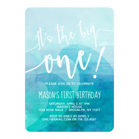 It's the Big One Wave 1st Birthday Invitation Surf | Zazzle.com