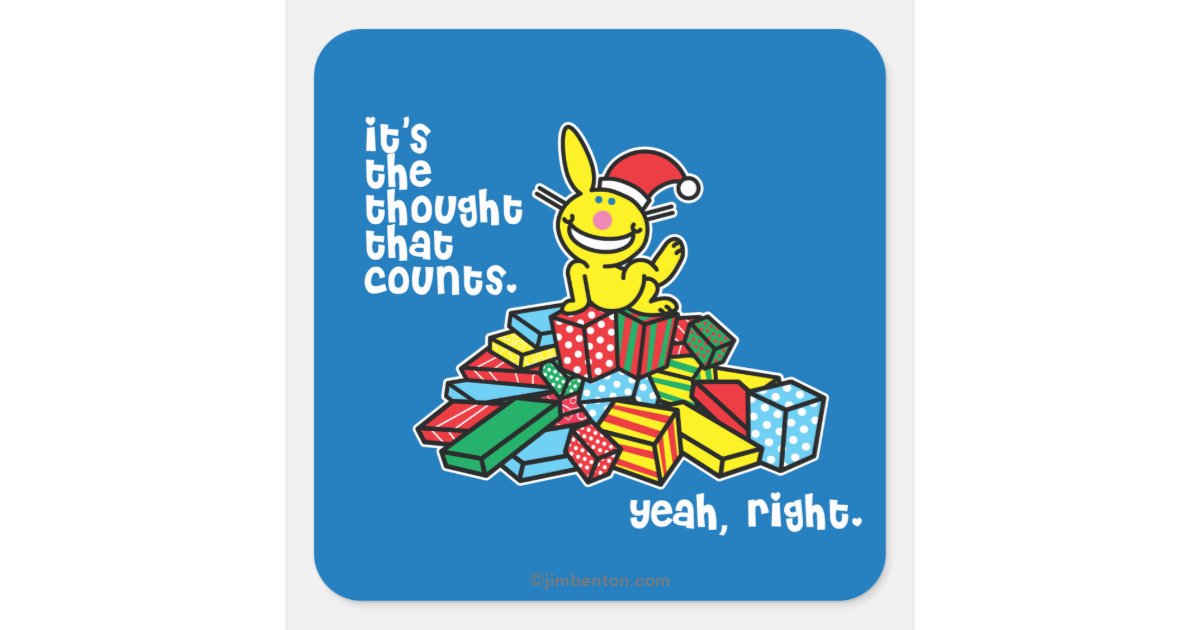 It's The Thought That Counts Square Sticker | Zazzle