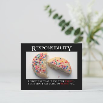 It's time for you to start taking responsibility postcard | Zazzle