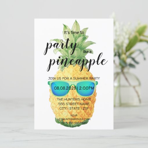 It's Time to Party like a Pineapple Invitation | Zazzle