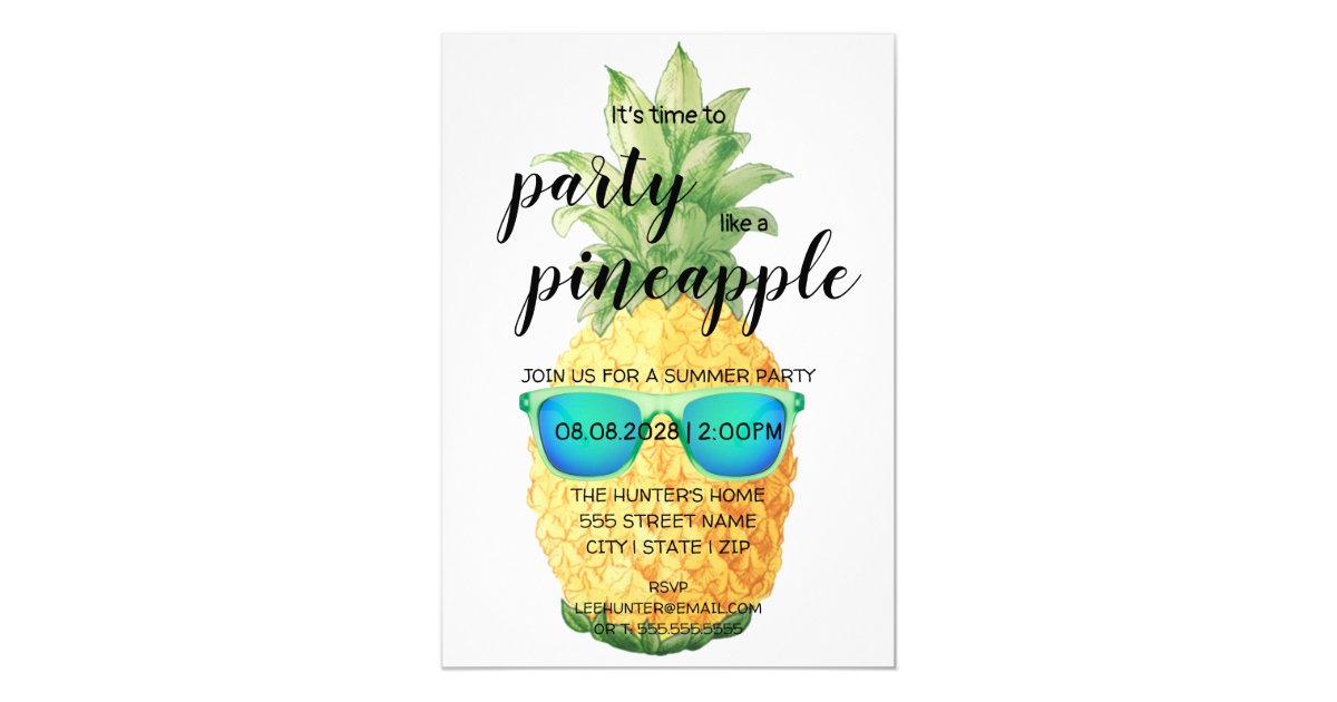 It's Time to Party like a Pineapple Invitation | Zazzle.com