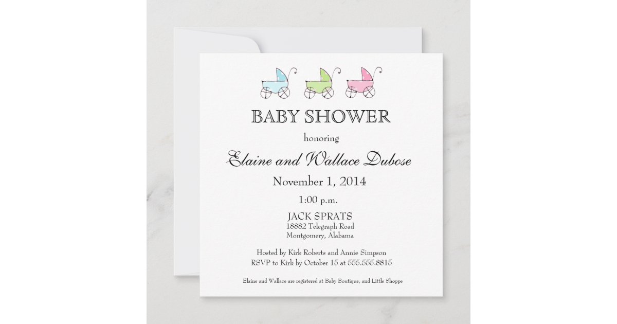 It's Triplets Baby Shower Invitation | Zazzle