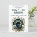 Its Turkey Time Thanksgiving Flora Green Botanical Invitation | Zazzle