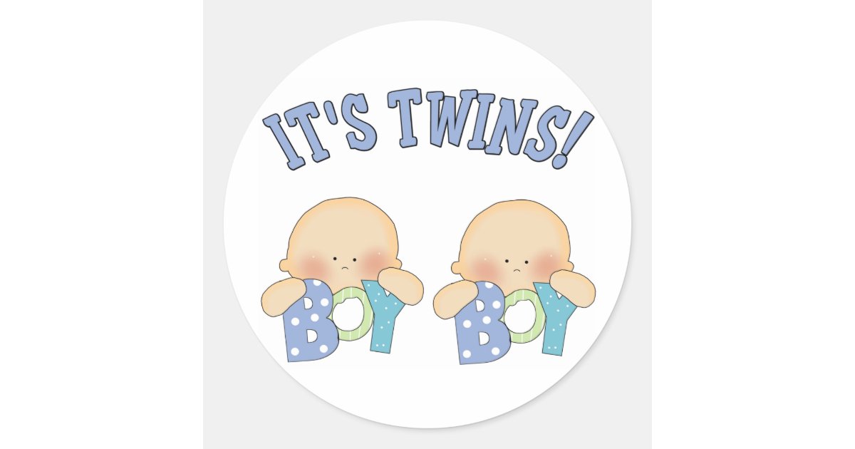 ITS TWINS (Boy Boy) Classic Round Sticker | Zazzle