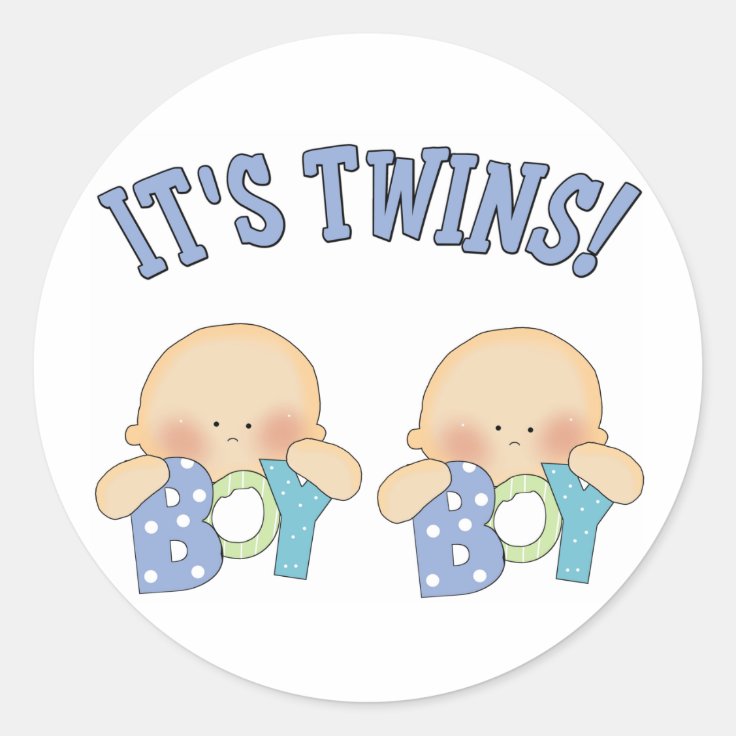 ITS TWINS (Boy Boy) Classic Round Sticker | Zazzle