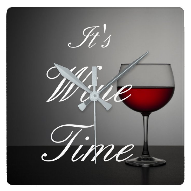 It's Wine Time Wall Clock | Zazzle