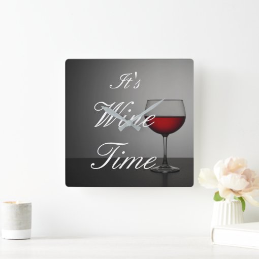 It's Wine Time Wall Clock | Zazzle