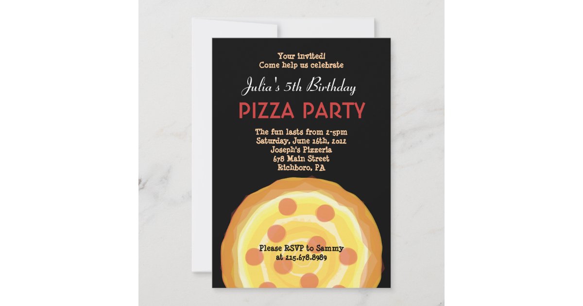 IT'SA PIZZA PARTY! Happy Birthday Party Invitation | Zazzle