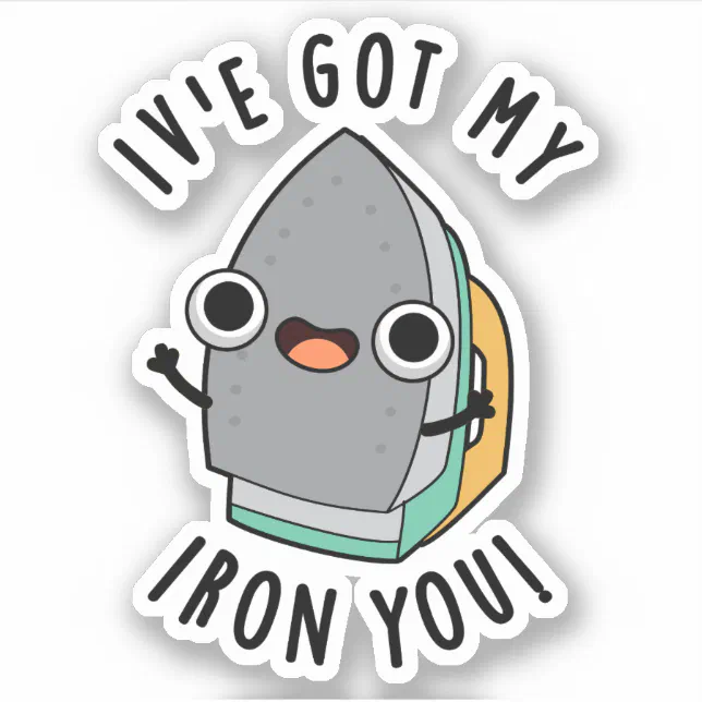 I've Got My Iron You Funny Appliance Pun Sticker | Zazzle