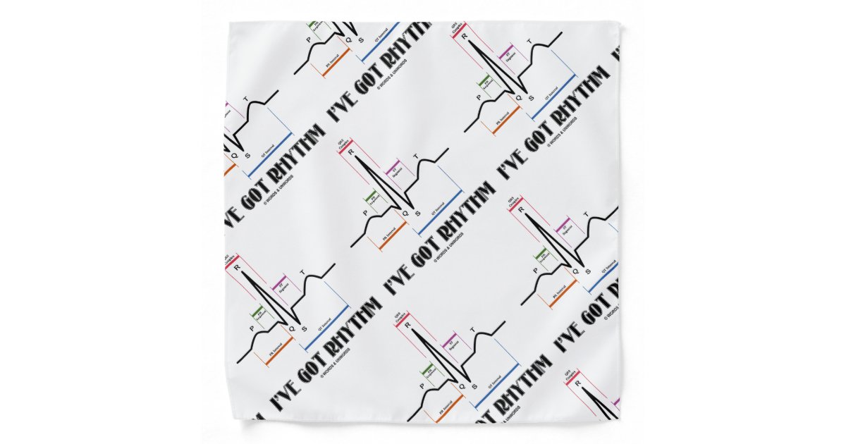 I've Got Rhythm ECG EKG Electrocardiogram Bandana | Zazzle