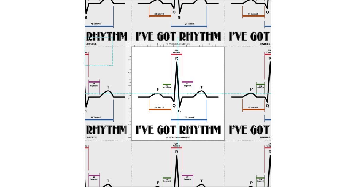 I've Got Rhythm ECG EKG Electrocardiogram Fabric | Zazzle