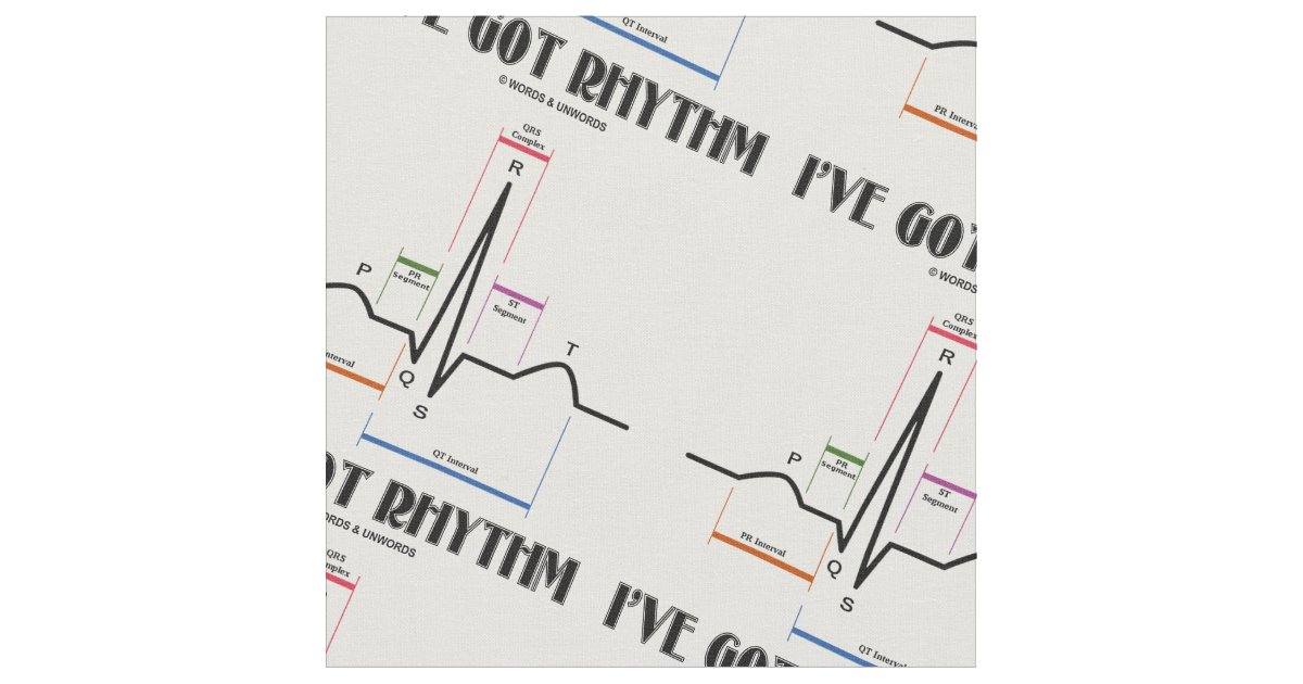 I've Got Rhythm ECG EKG Electrocardiogram Fabric | Zazzle