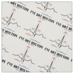 Just A Heartbeat Away Electrocardiogram EKG Humor Fabric | Zazzle.com