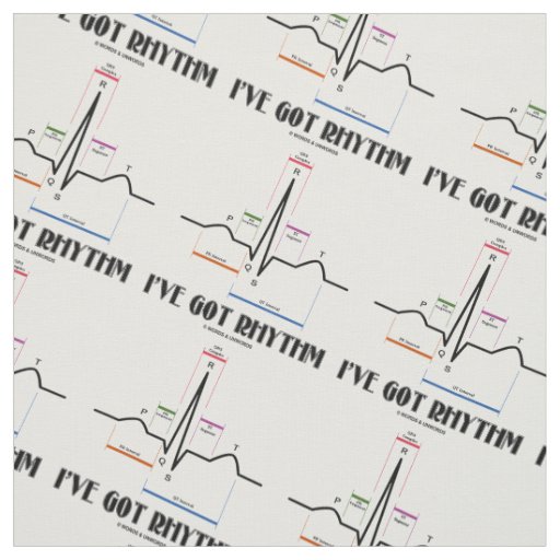 I've Got Rhythm ECG EKG Electrocardiogram Fabric | Zazzle